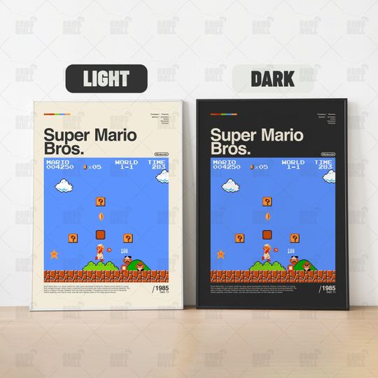 Super Mario Bros Poster, Gaming Room Poster, Gaming Wall Poster, Gaming ...