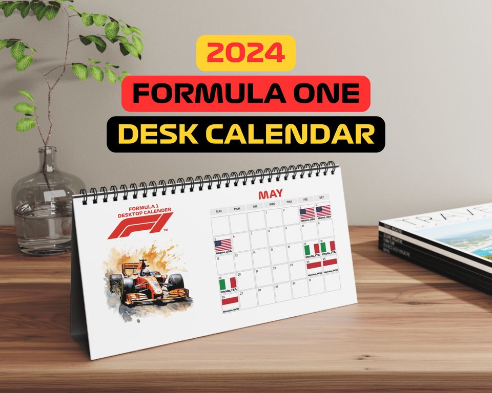 2024 Formula 1 Desk Calendar - Ideal Gift for Her F1 Racing Schedule ...