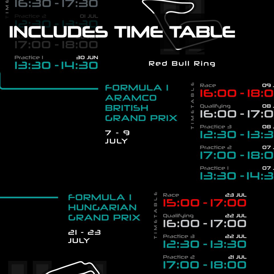 Mercedes Team Color Edition with time tables in YOUR TIME ZONE F1 Desk ...