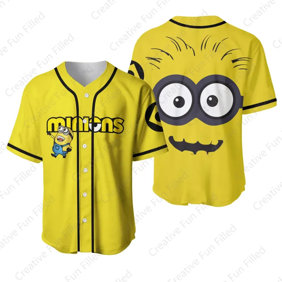 Minions Cartoon Casual Vacation Sports Outfits Cute Oversized Baseball ...