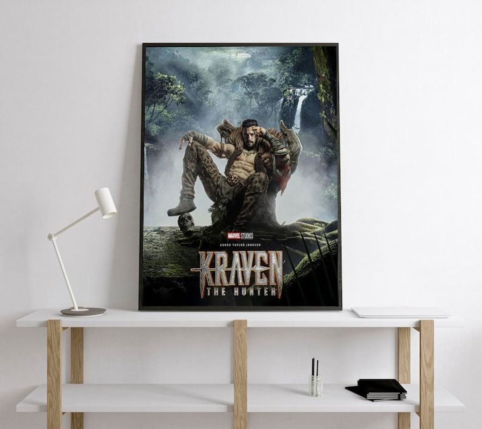 Kraven the Hunter Movie Poster, Aaron Taylor Johnson Kraven the Hunter ...
