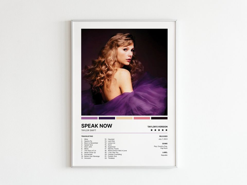 Taylor Speak Now (Taylor's Version) Poster - Speak Now Album Cover ...