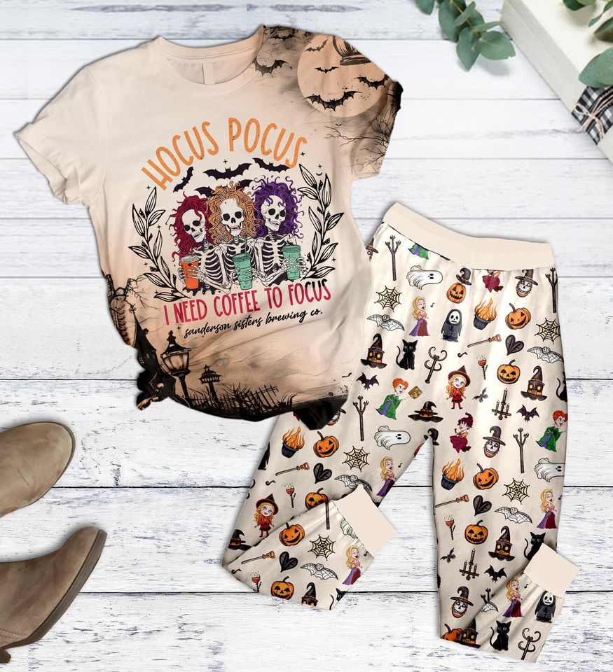 Halloween Hocus Pocus Pajamas, Sanderson Sister Brewing Co Shirt ...