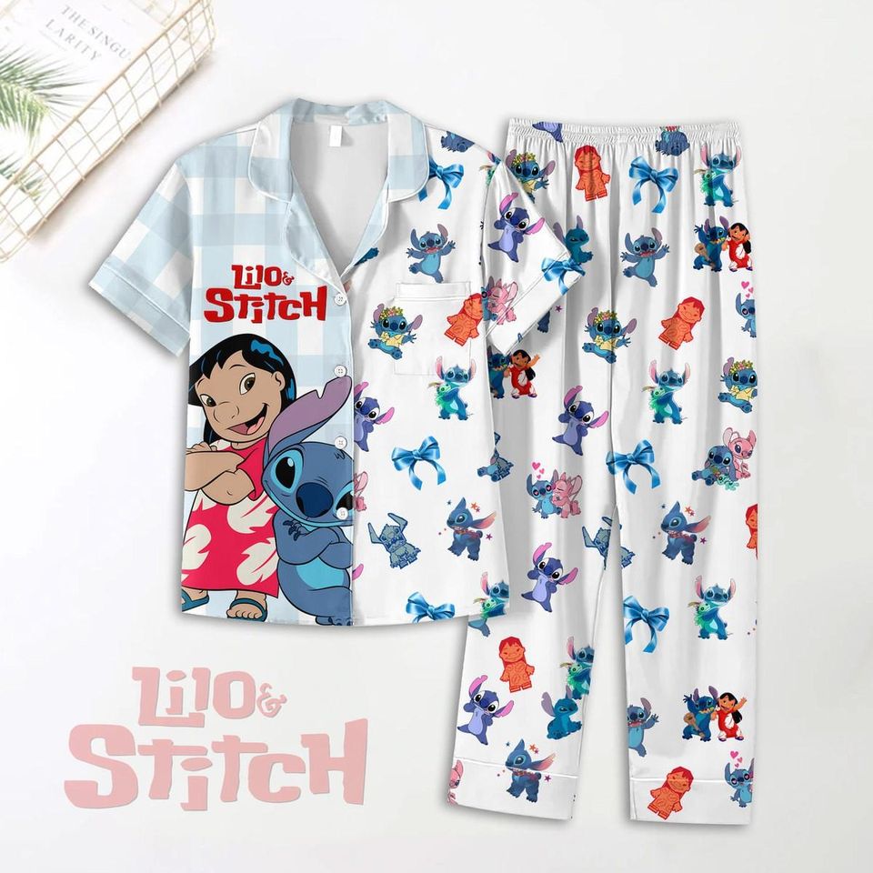Stitch Disney Christmas Pajamas, Lilo And Stitch Pajamas, Disney ...