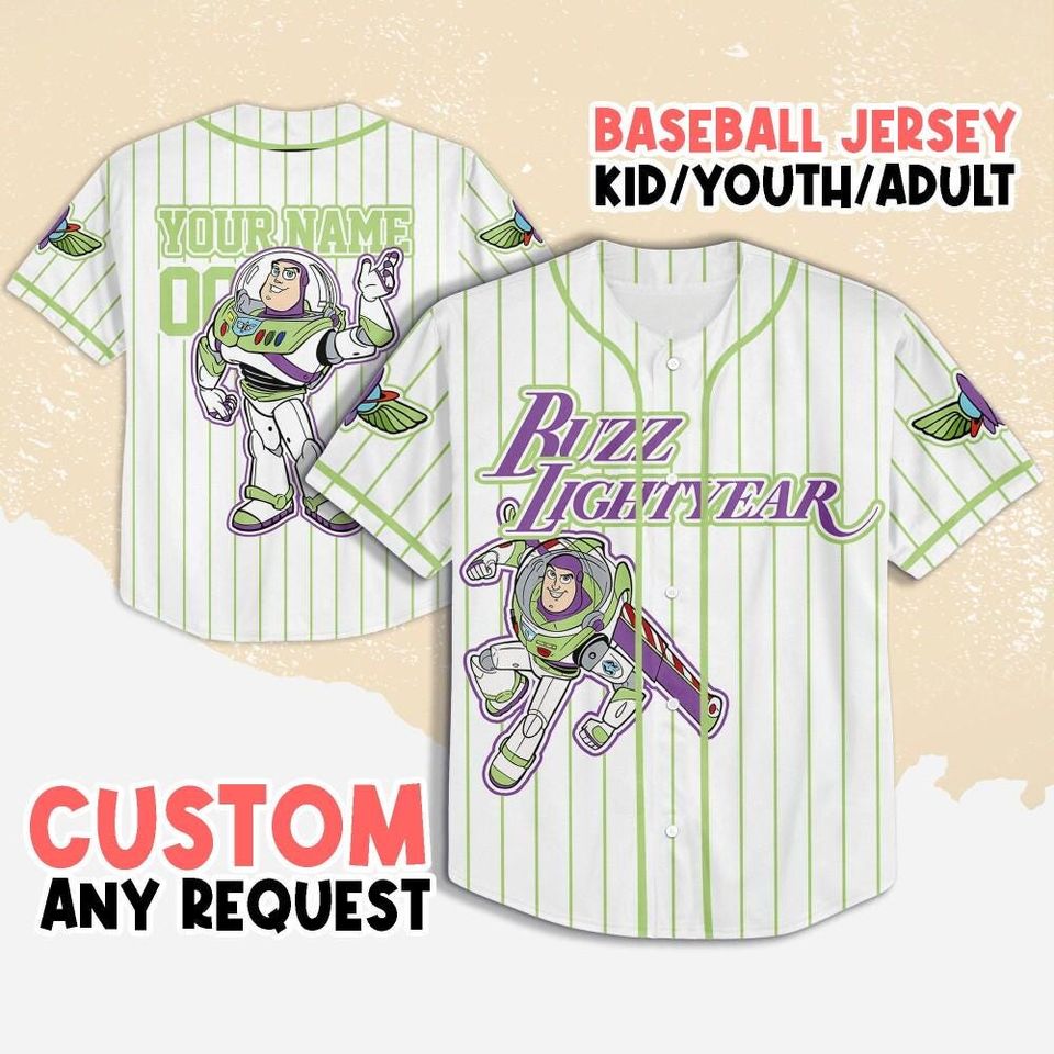 Personalized Toy Story Buzz Lightyear Baseball Jersey, Disney Buzz ...