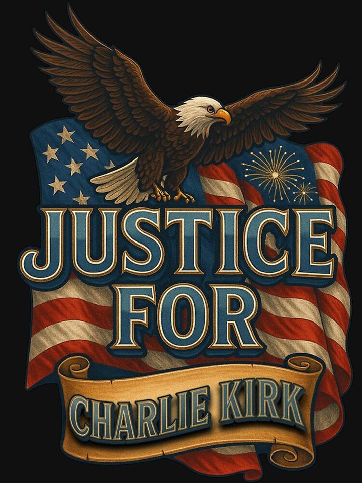 JUSTICE For Charlie Kirk American Eagle Essential T-Shirt | ID 37897086 ...