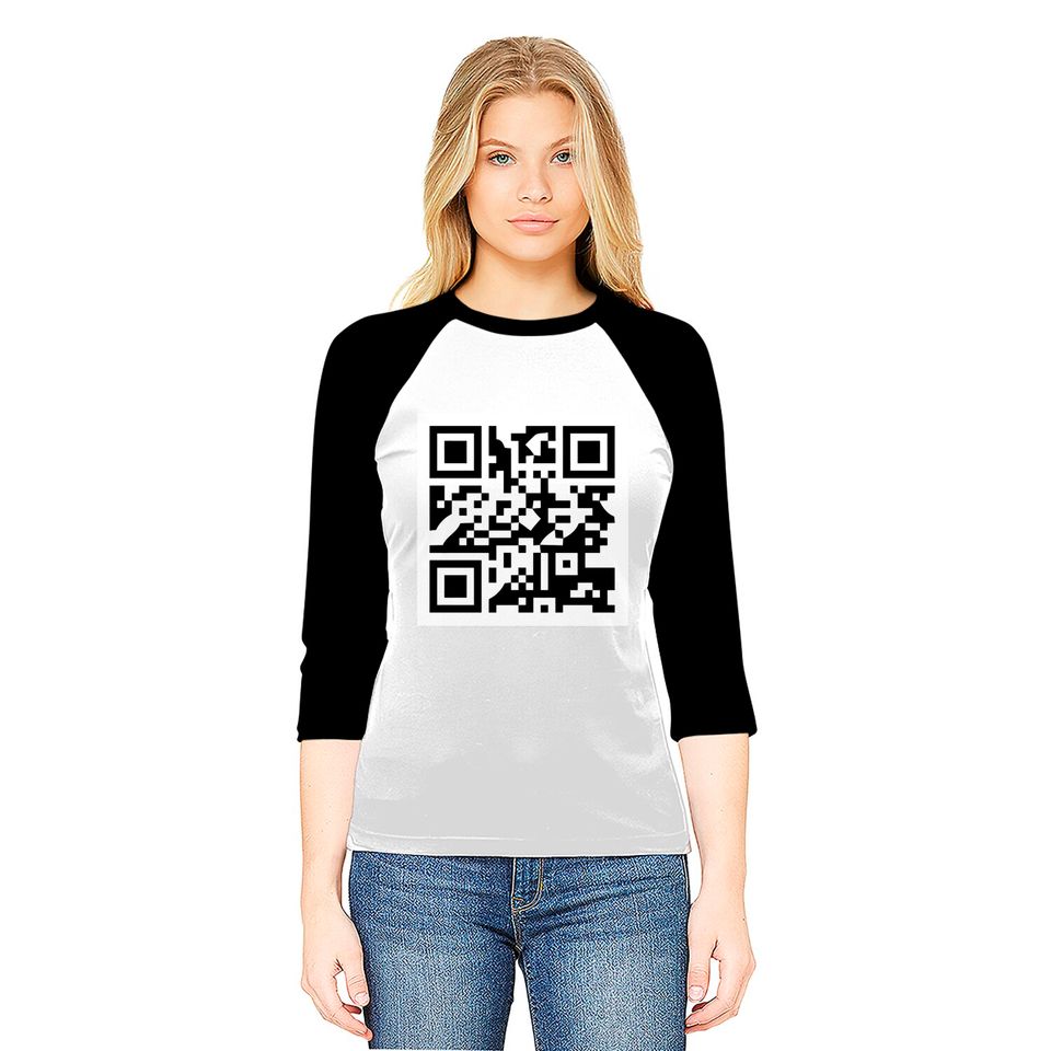 Rick Astley Rick Rolled QR Code - Rick Rolled - Baseball Tees | ID ...