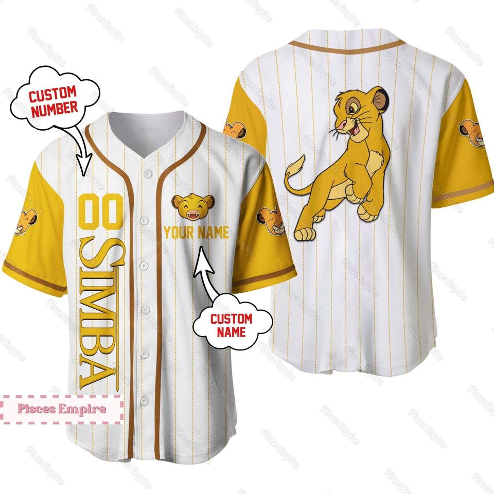 Simba Disney Baseball Shirt, Simba Disney Jersey Shirt, Lion King ...