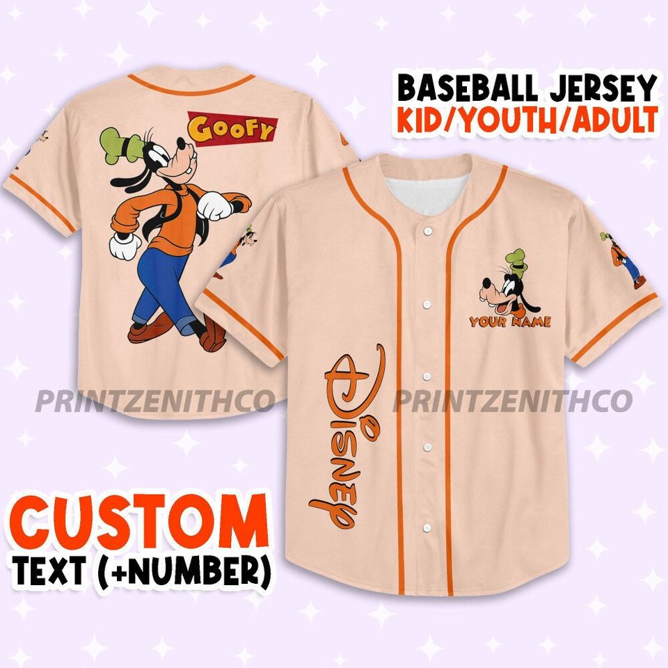 Personalize Vintage Disney Goofy, Disney Matching Baseball Team | ID ...