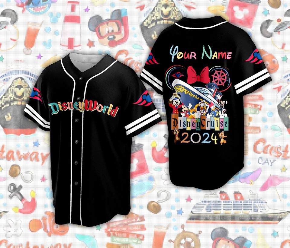 Custom Disneyland Baseball Jersey Disney Cruise Vacation Matching | ID ...