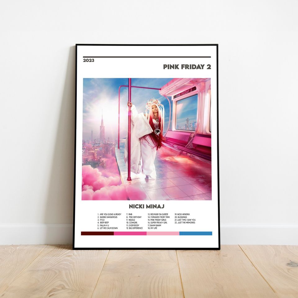 Nicki Minaj Pink Friday 2 Album Cover Print Poster Minimalist Album ...