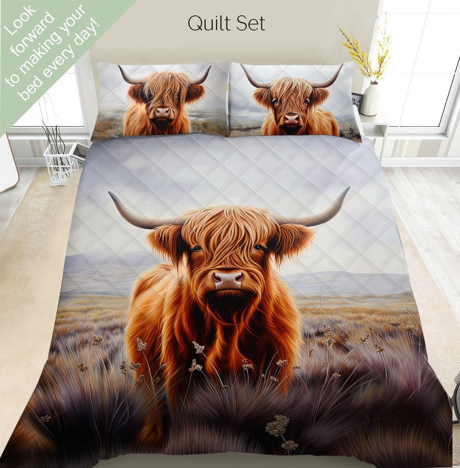 Highland Cow Bedding Set, Highland Cow Decor | ID 12795428 by Bradley ...
