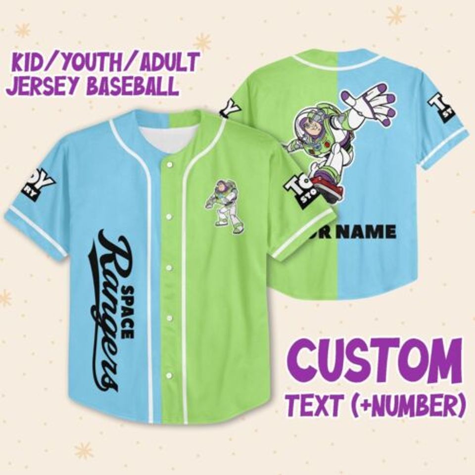 Personalize Buzz Lightyear Space Buzz blue green Custom Disney Baseball ...