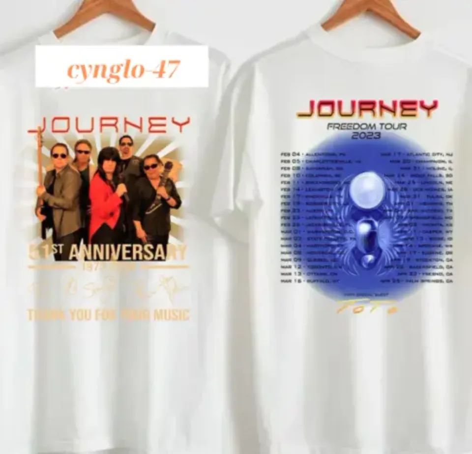 Journey 51Th Anniversary 2024 Tour Shirt, Freedom Tour 2023 Rock Shirt ...