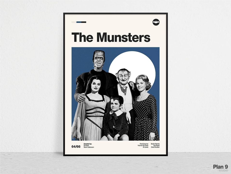 THE MUNSTERS - Retro Tv Series Print | Modern Vintage | Mid Century ...