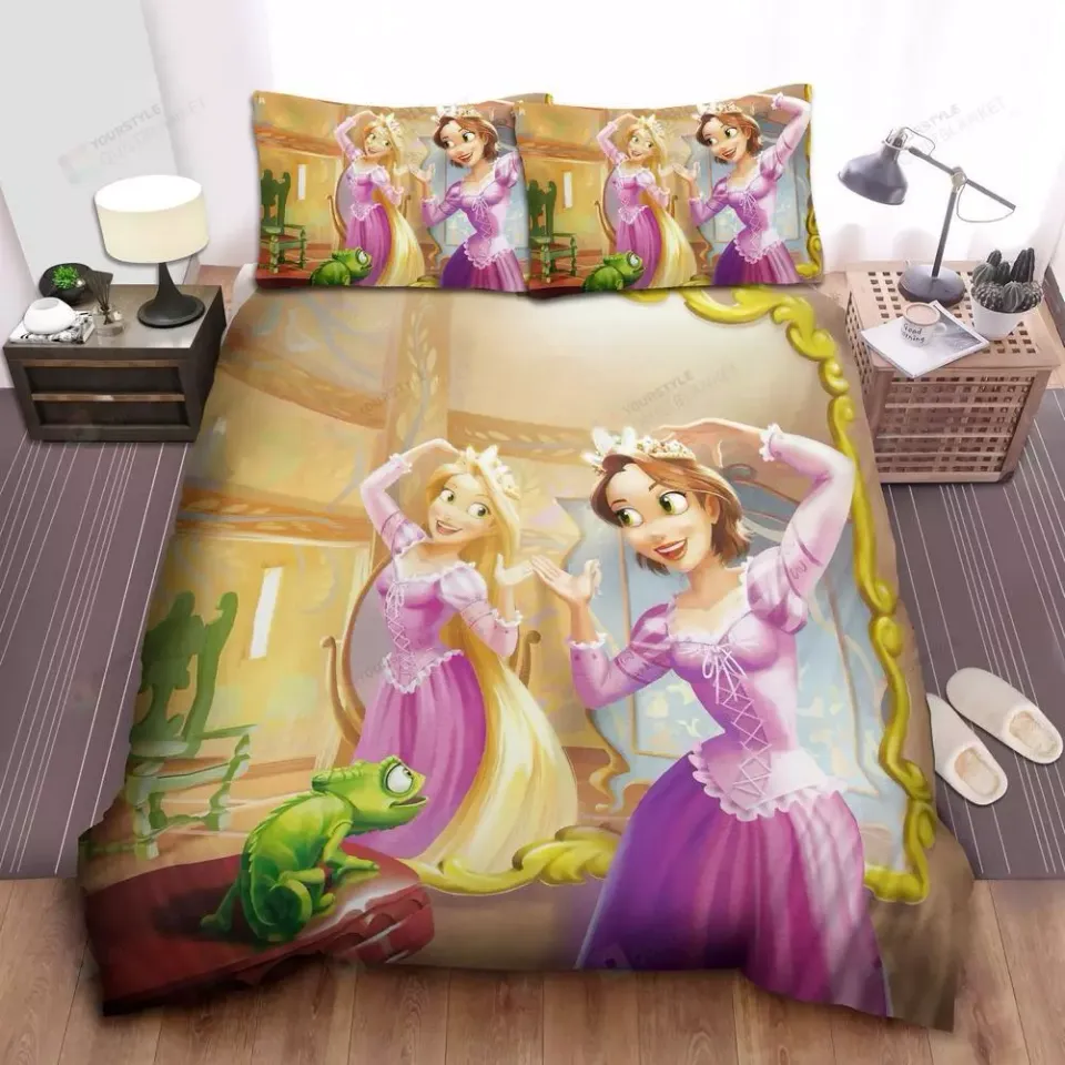 Disney Princess Rapunzel Transformation Quilt Duvet Cover Set King Twin ...