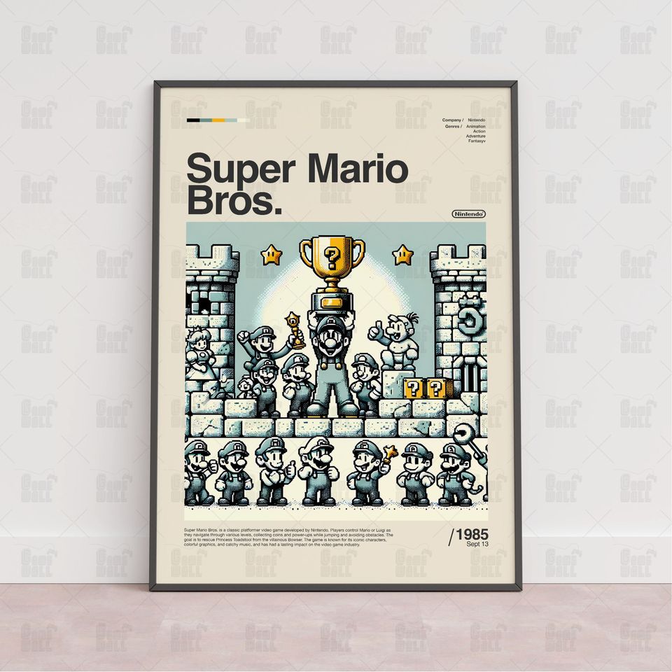 Super Mario Bros Poster, Gaming Room Poster, Gaming Wall Poster, Gaming ...