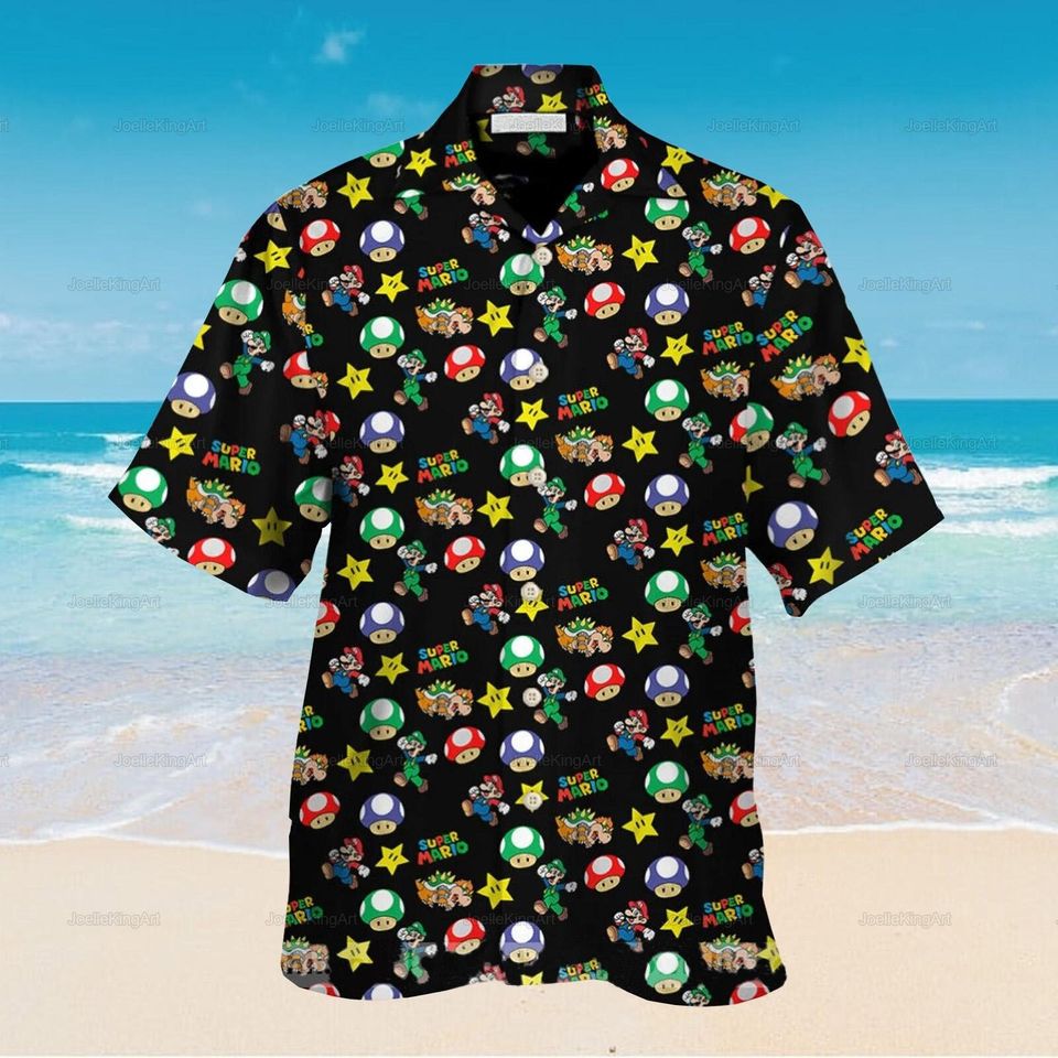 Super Mario Hawaiian Shirt, Super Mario Bros 2 Hawaiian Shirt, Mario ...