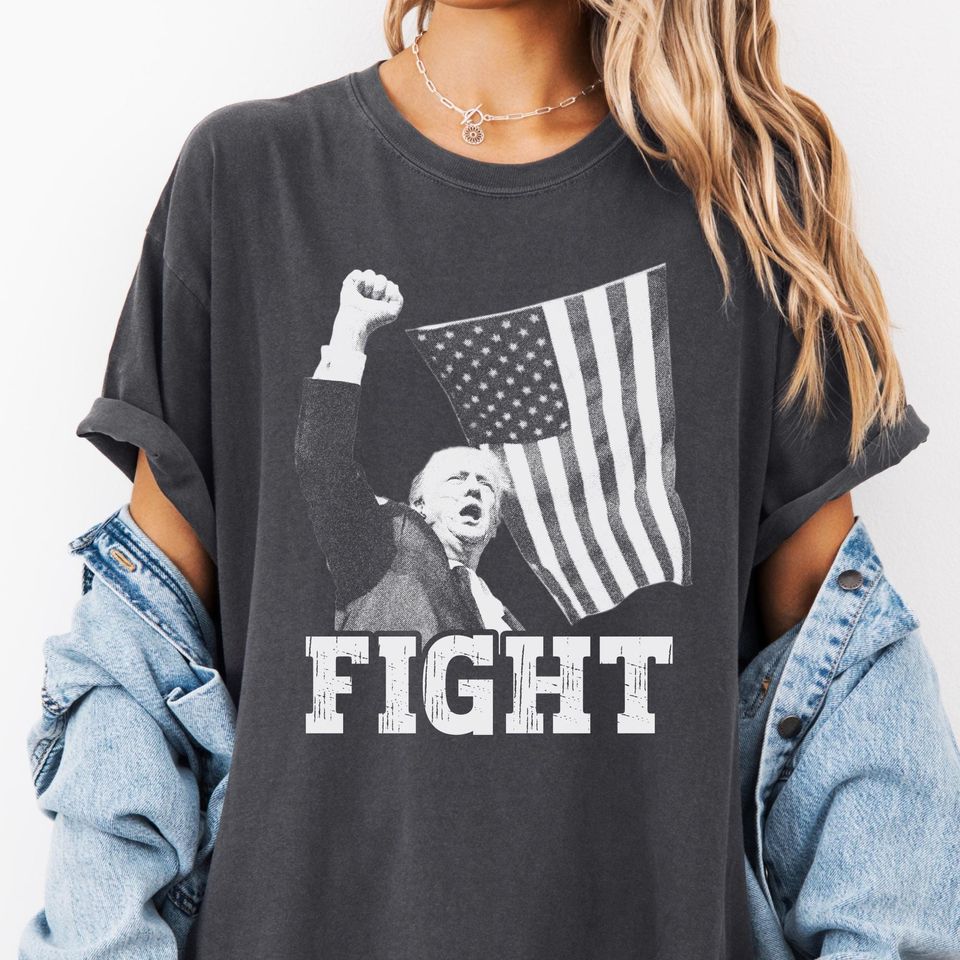 Trump Shot Photo T-Shirt, Trump's Raised Fist Tshirt, Trump ...