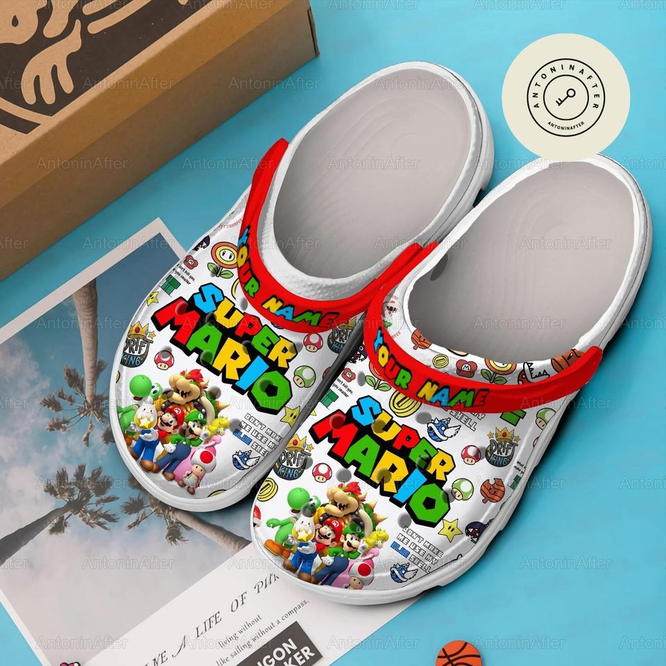Personalized Super Mario Shoes, Super Mario Sandals, Super Mario Adult ...