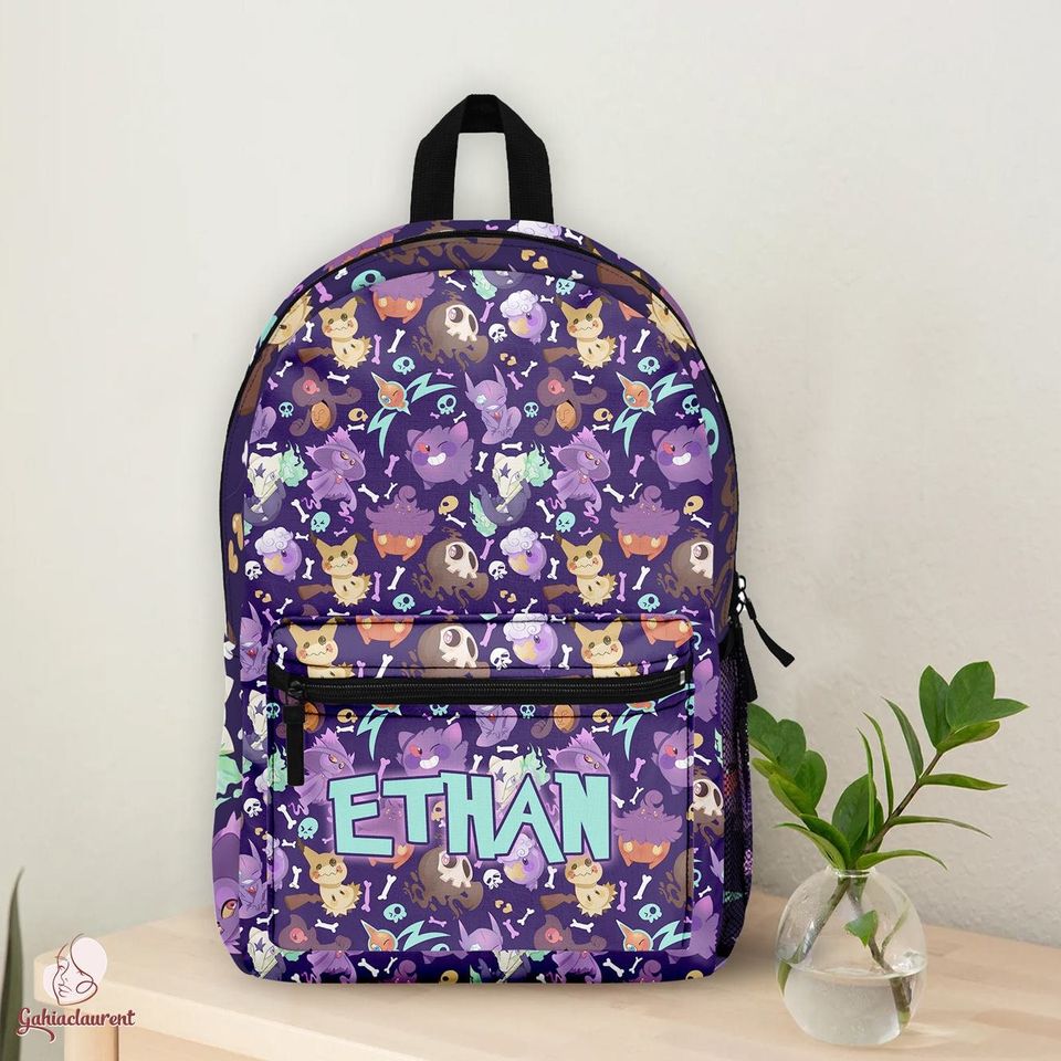 Gastly Haunter Gengar School Backpack | PKM Ghost Type Backpack ...