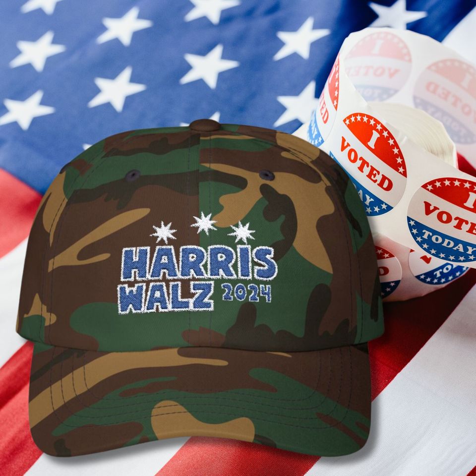 Harris Walz Hat Vote Harris Walz Camo Embroidered Cap Kamala Harris ...