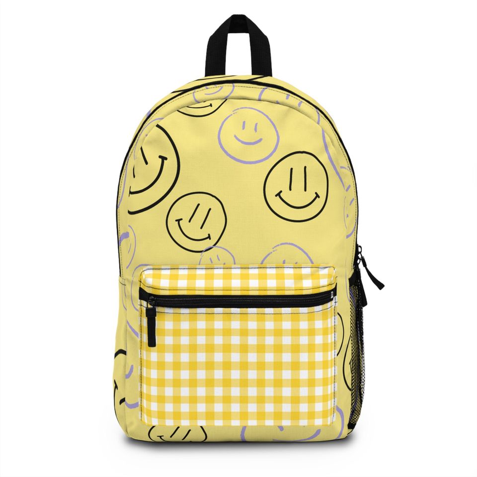 Retro Backpack, Back to School, Yellow Smiley Backpack, Smileyface ...