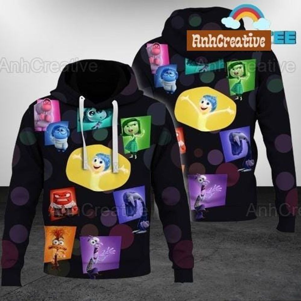 Inside Out 2 Cartoon Hoodie, Inside Out Characters Shirt, Mental Health ...