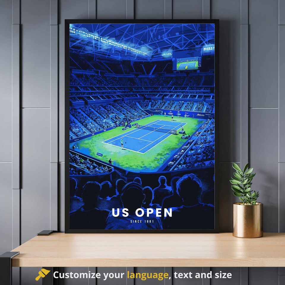 US Open Tennis Poster | US Open Print | Tennis Poster - view of the ...