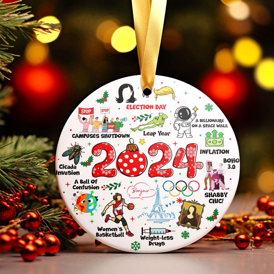 Notable Events 2024 Christmas Ornament, Newsmaker Cute 2024 Ornament ...