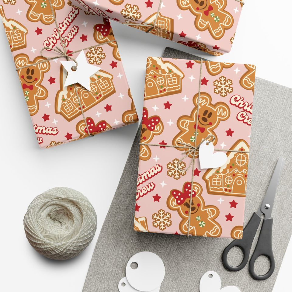 Christmas Wrapping Paper, Gingerbread Wrapping Paper, Disney Christmas ...