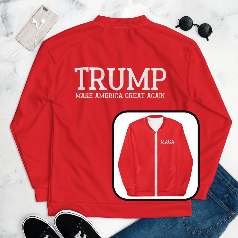 Trump Bomber Jacket, MAGA 2024, Conservative Republican Jacket, Make ...