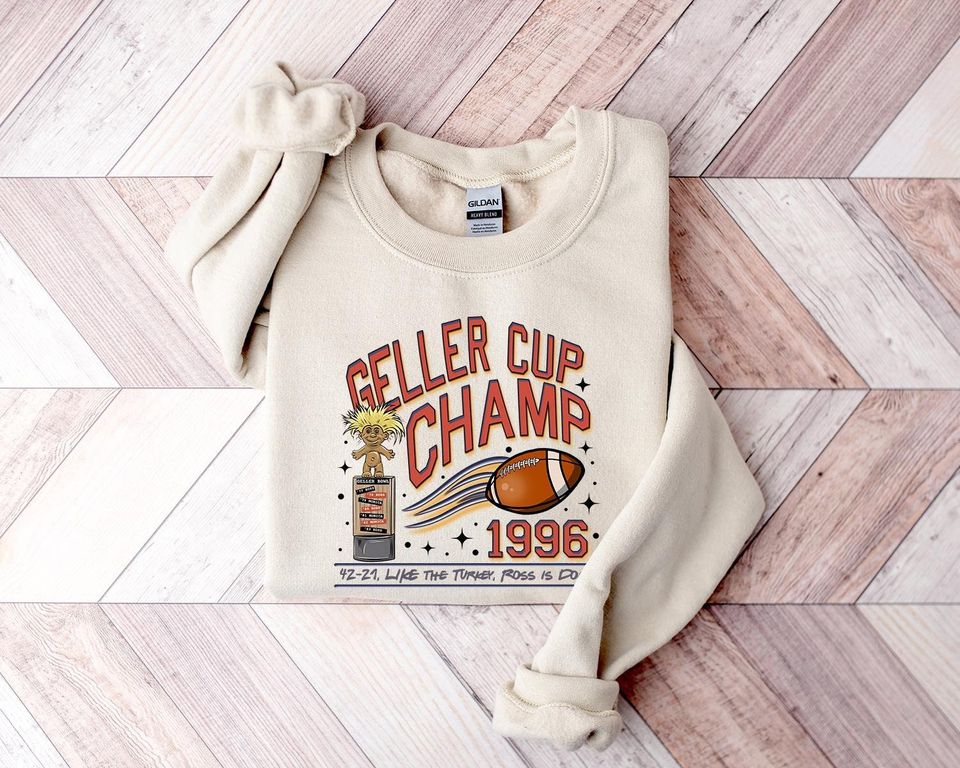 Geller Cup Champ Sweatshirt, Monica vs Ross Shirt, 1996 Geller Bowl ...