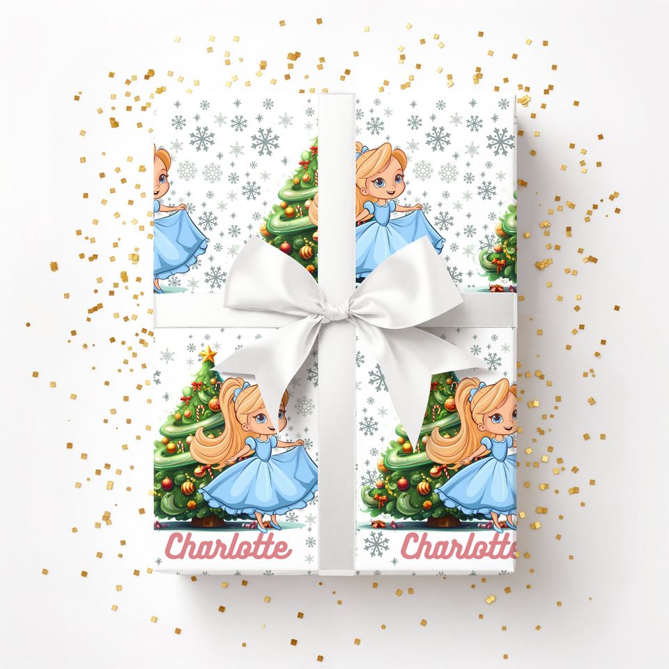 Christmas Princess Personalized Wrapping Paper: {Princess Wrap, Holiday ...