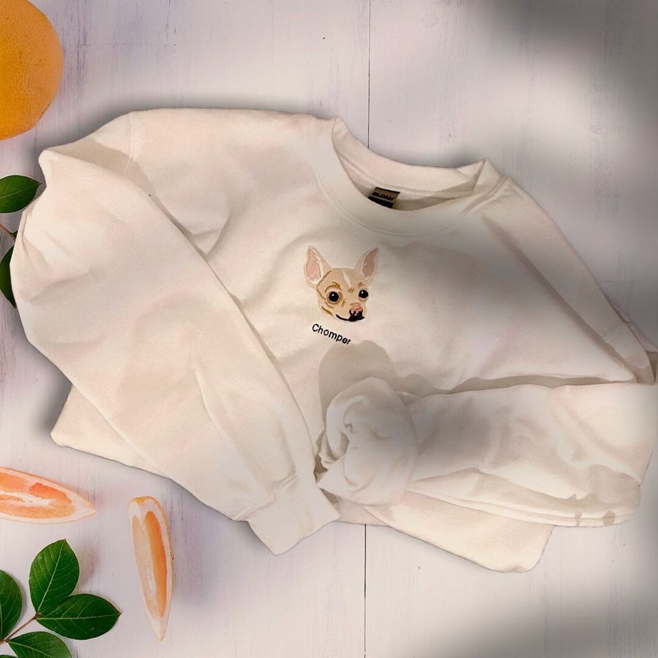 Custom Dog Face Embroidered Sweater | ID 20231925 by Iram Akhtar ...