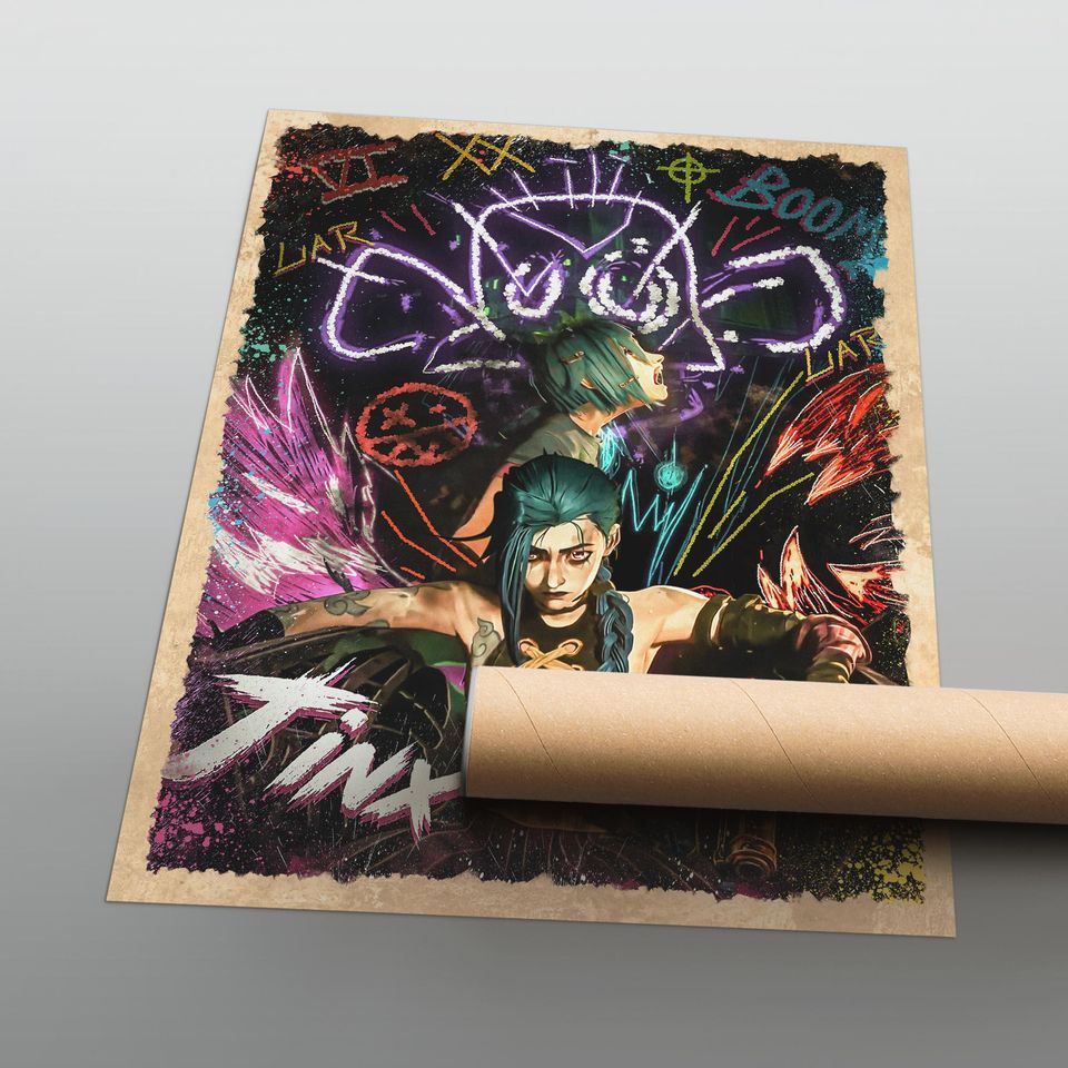 Arcane Jinx Poster, Jinx Fanart Print, Jinx LoL, Arcane Movie Poster ...