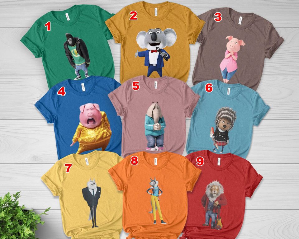 Sing Movie Halloween Costume Shirt, Rosita Buster Moon Mike Costume ...