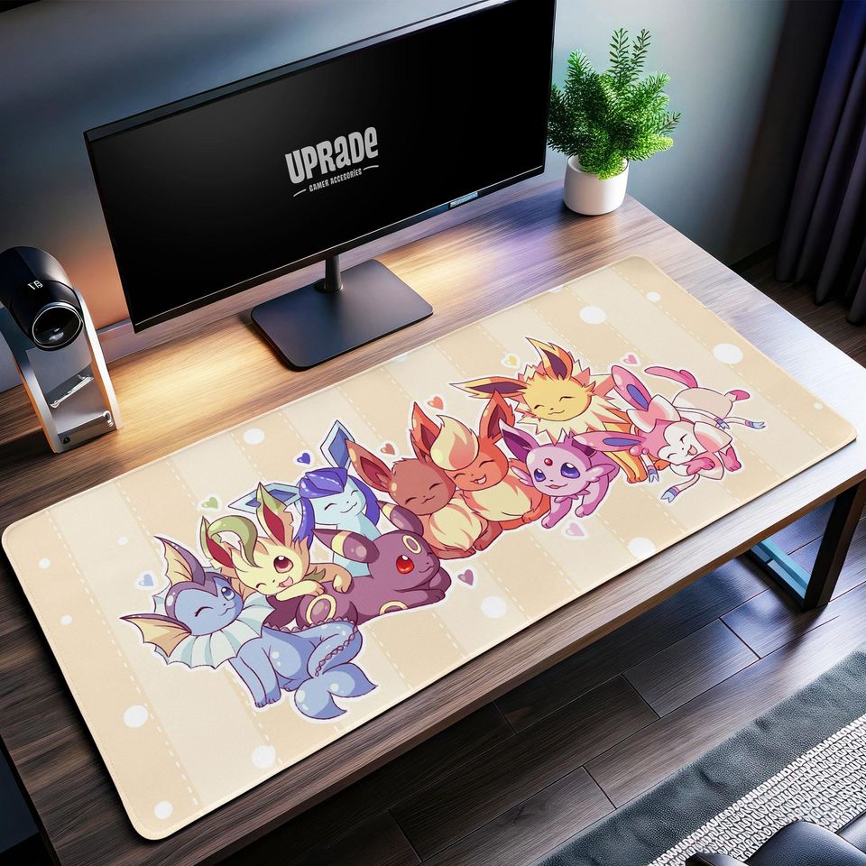 All Eevee Evolutions Desk Mat - Cute poket mons Family Gaming Pad ...