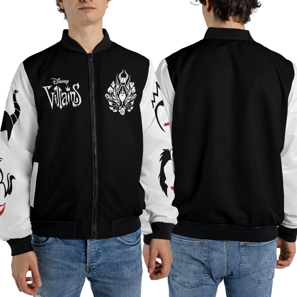 Disney Villains Bomber Jacket, Maleficent Evil Queen Cruella De Vil ...