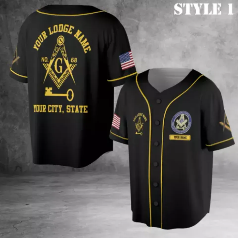 Personalized International Masonic Emblem 3D Baseball Jersey Shirt | ID ...
