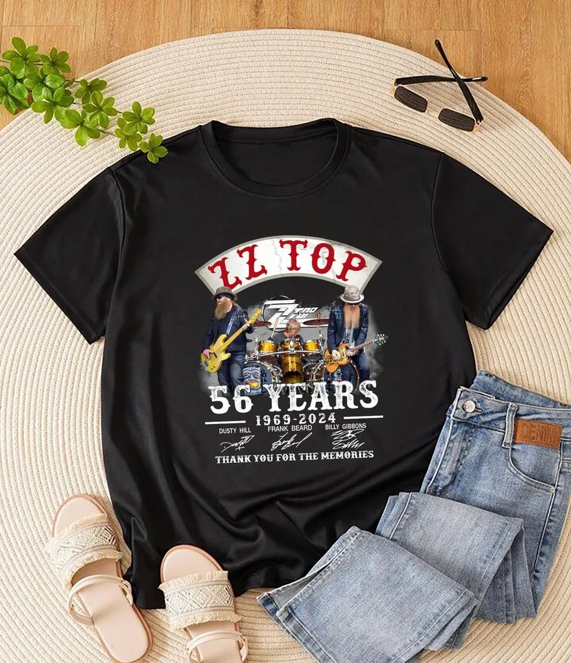 ZZ Top 56 Years 1969-2025 Shirt Zz Top 90s Vintage Shirt ZZ Top Band ...