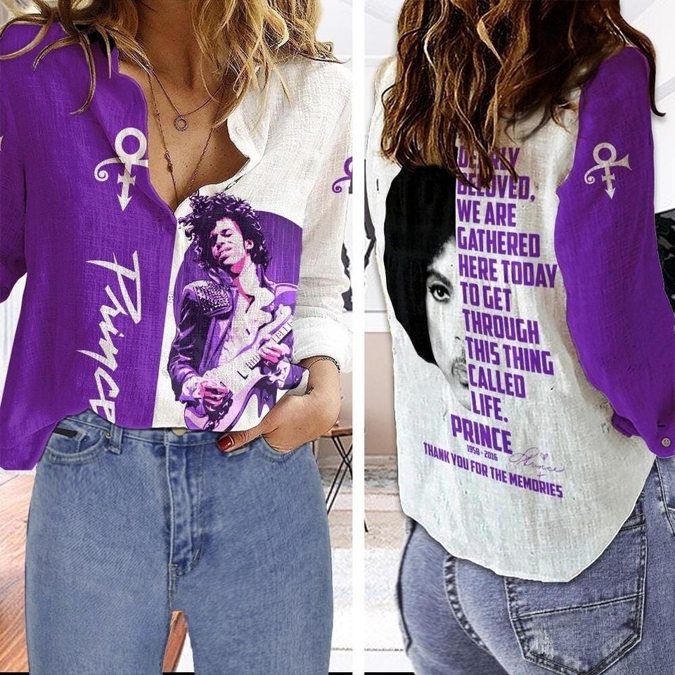 Prince Purple Shirt, Pur Rain Linen Blouse, Prince Singer Linen Blouse ...