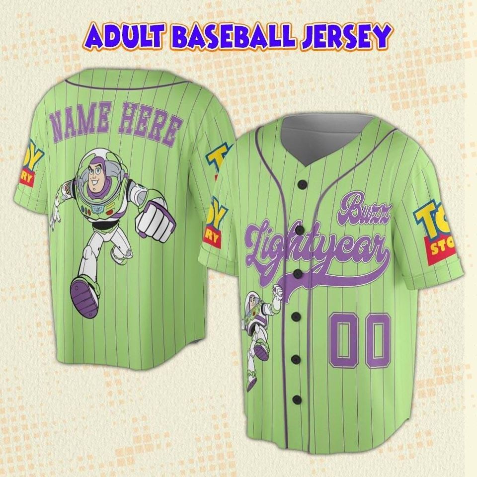Custom Disney Toy Story Buzz Lightyear Baseball Jersey, Sheriff Woody ...