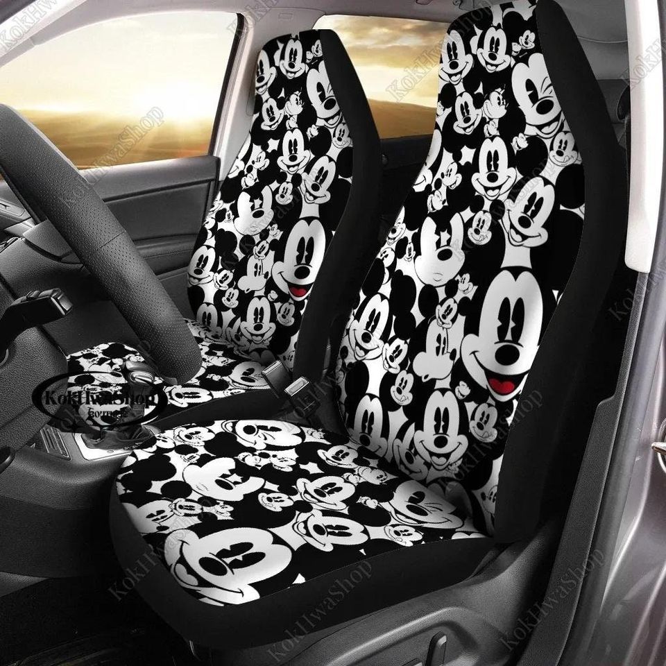 Set Of 2 Disney Mickey Mouse Car Seat Cover, Mickey Mouse Car Decor