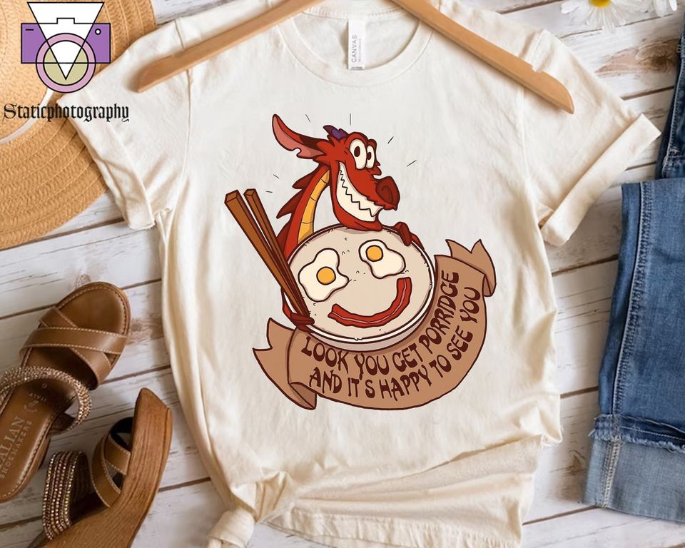 Disney Mulan Mushu Dragon Cook Breakfast Poster Shirt, Disneyland ...