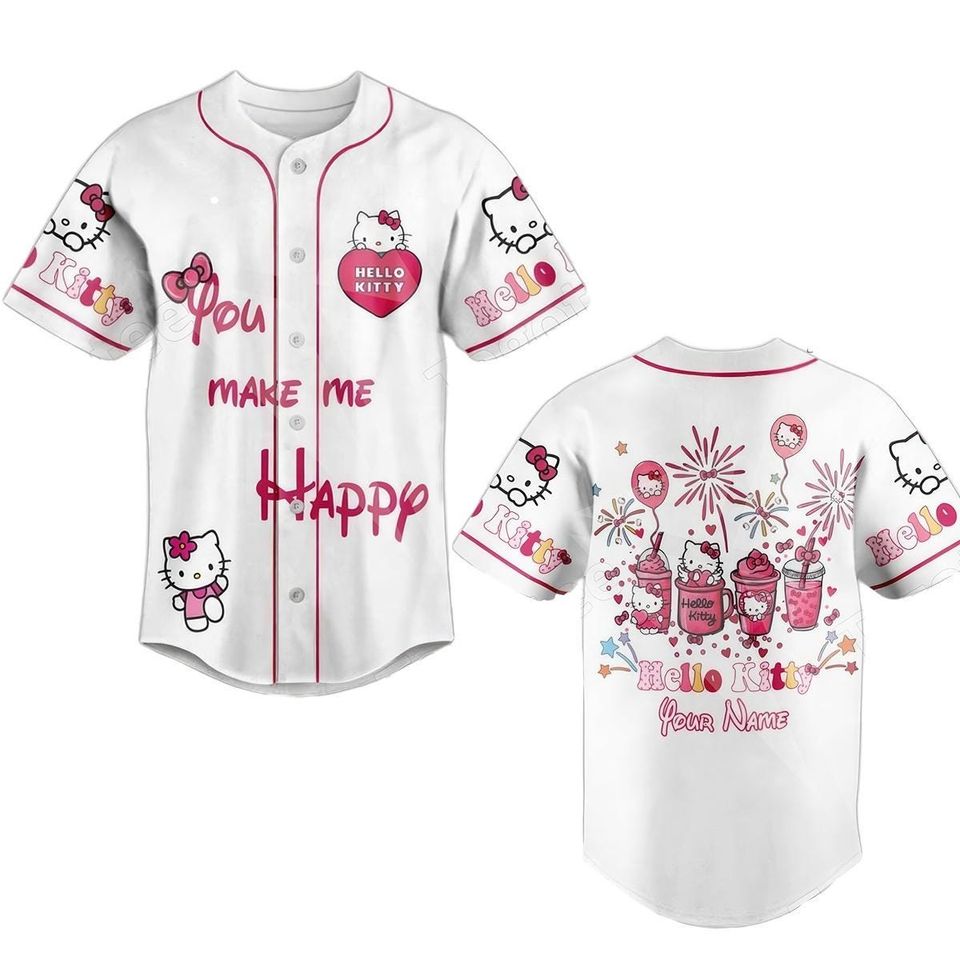 Hello Kitty Baseball Jersey, Kawaii Kitty Jersey, Hello Kitty Jersey ...