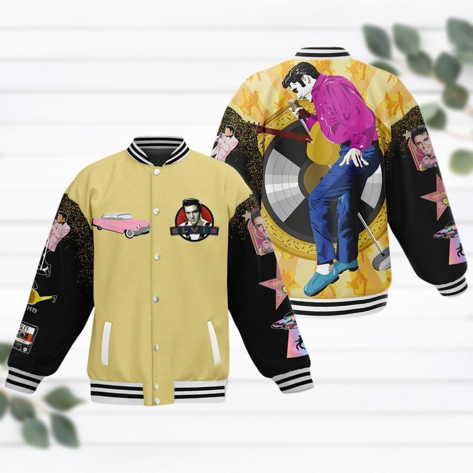 Elvis Presley Baseball Jacket, Elvis King Of Rock Jacket Men, Elvis ...
