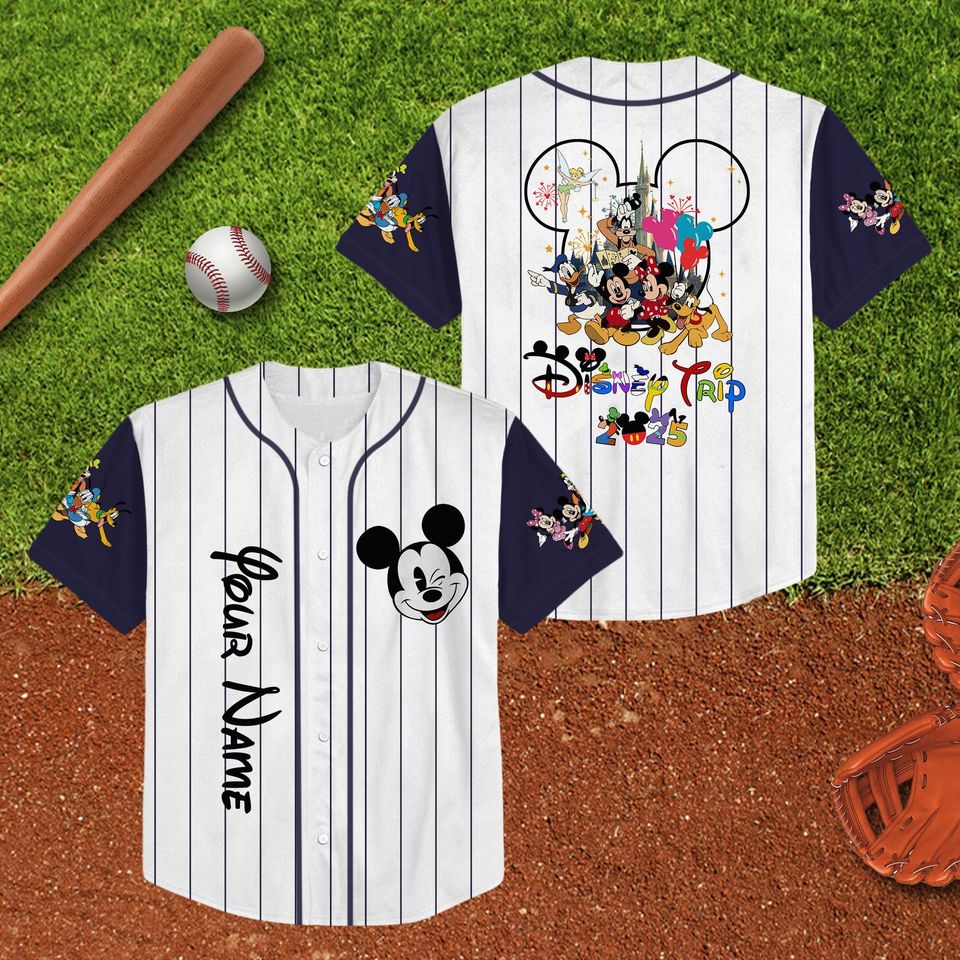 Custom Disneyland Trip Baseball Jersey Team Matching, Personalized Name ...