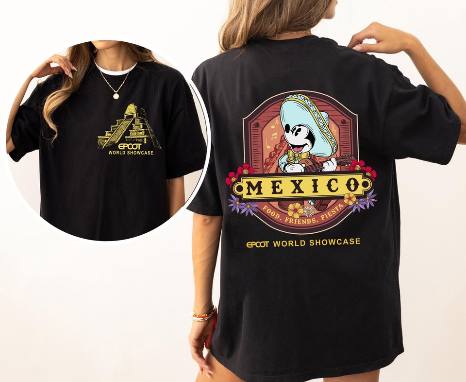 Mexico Epcot World Showcase 2025 Mickey 2-sided T-Shirt, Disney Mexico ...