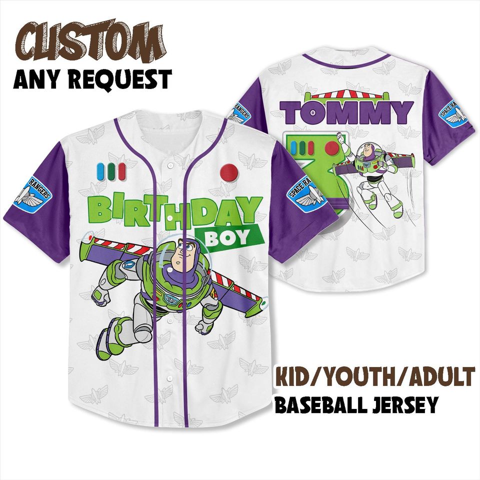 Men's XL Custom Disney Toy Story Buzz Lightyear Baseball, Custom Kids ...